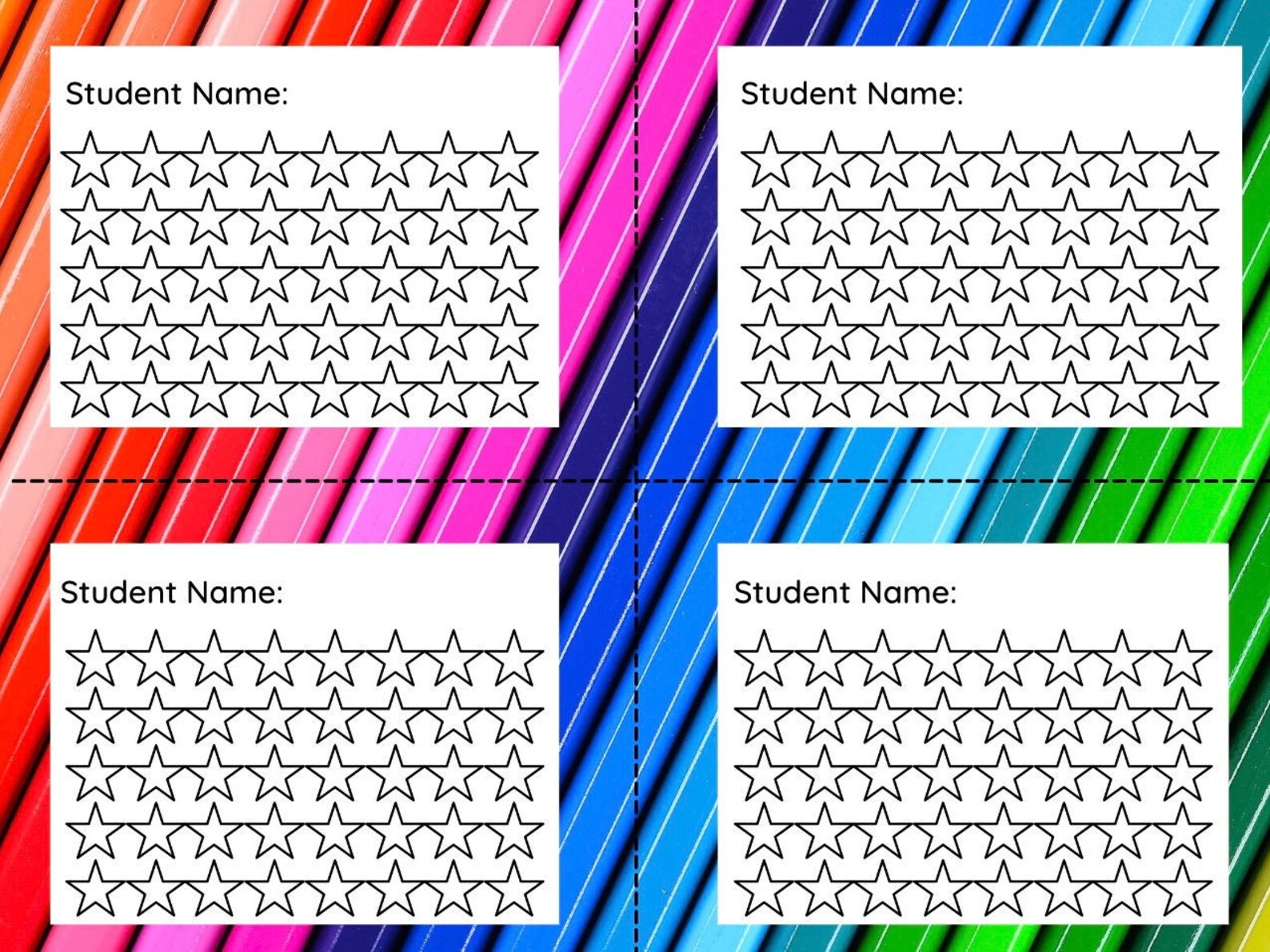 Student Positive Behaviour Star Chart Template - Etsy