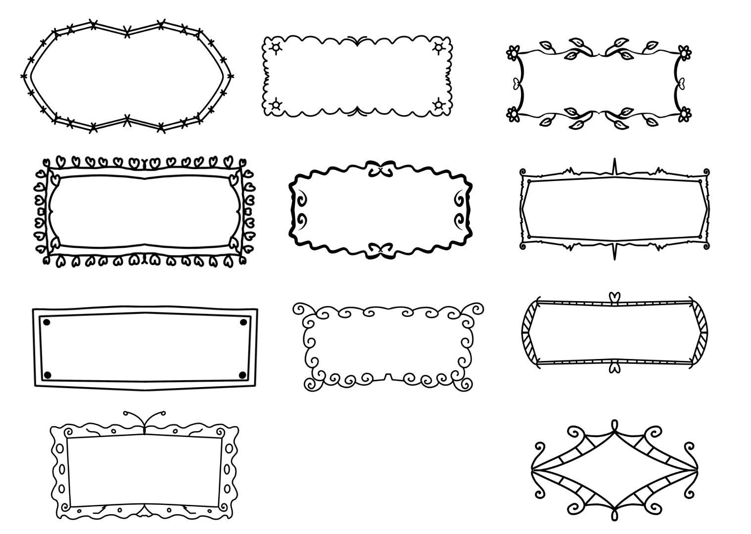 Blank Name Labels Frames Craft Student Tags Book Tags PDF - Etsy