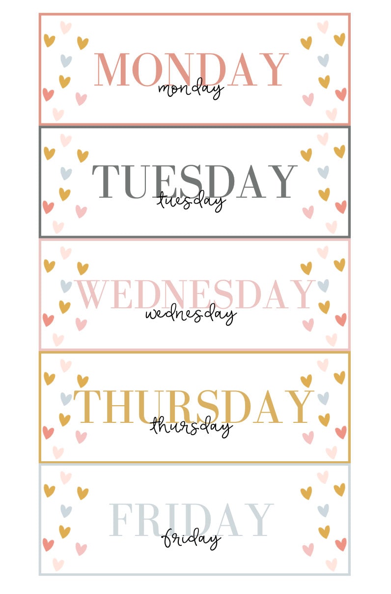 BOHO Rainbow Calendar Classroom Display Printable Download - Etsy