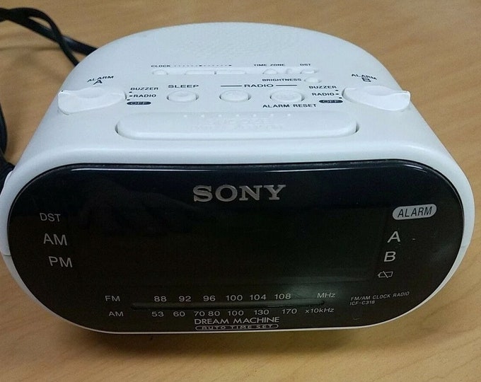 Vintage Sony Dream Machine Am/fm Alarm White Clock Radio Tested WORKS ...