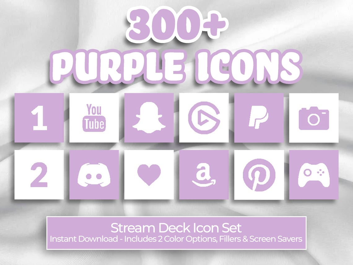 Purple 300 Stream Deck Icons Streamer Streaming Twitch - Etsy