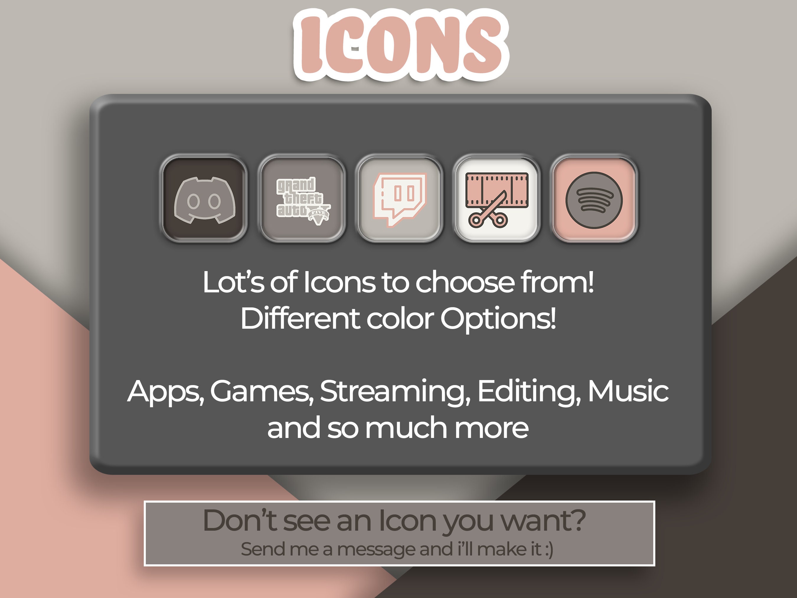 Grey & Pink - 1,500 Stream Deck Icons | Streamers, Streaming, Twitch - Etsy