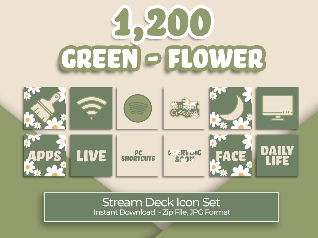 Green & Flower - 1,200 Stream Deck Icons | Streamers, Streaming, Twitch ...