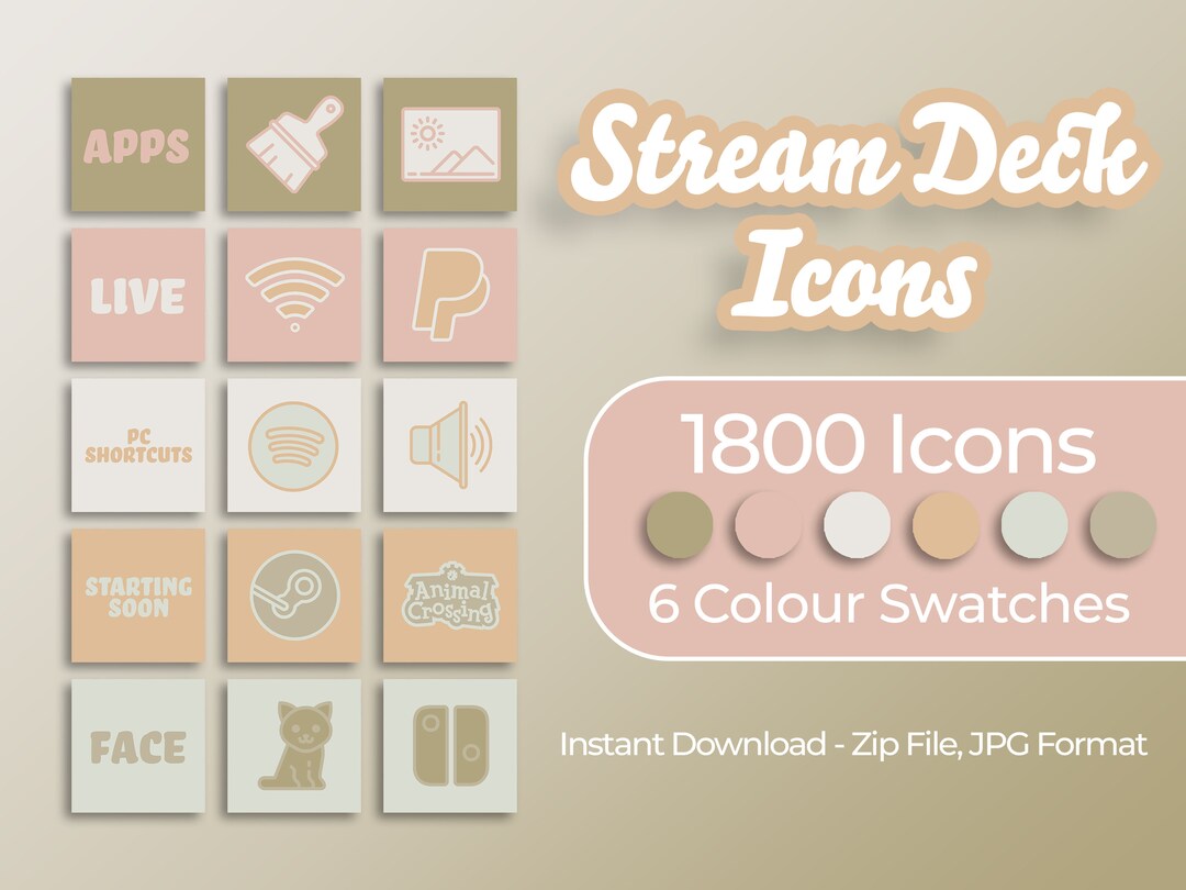 Cottagecore | Green and Pink - 1800 Stream Deck Icons | Streamers ...