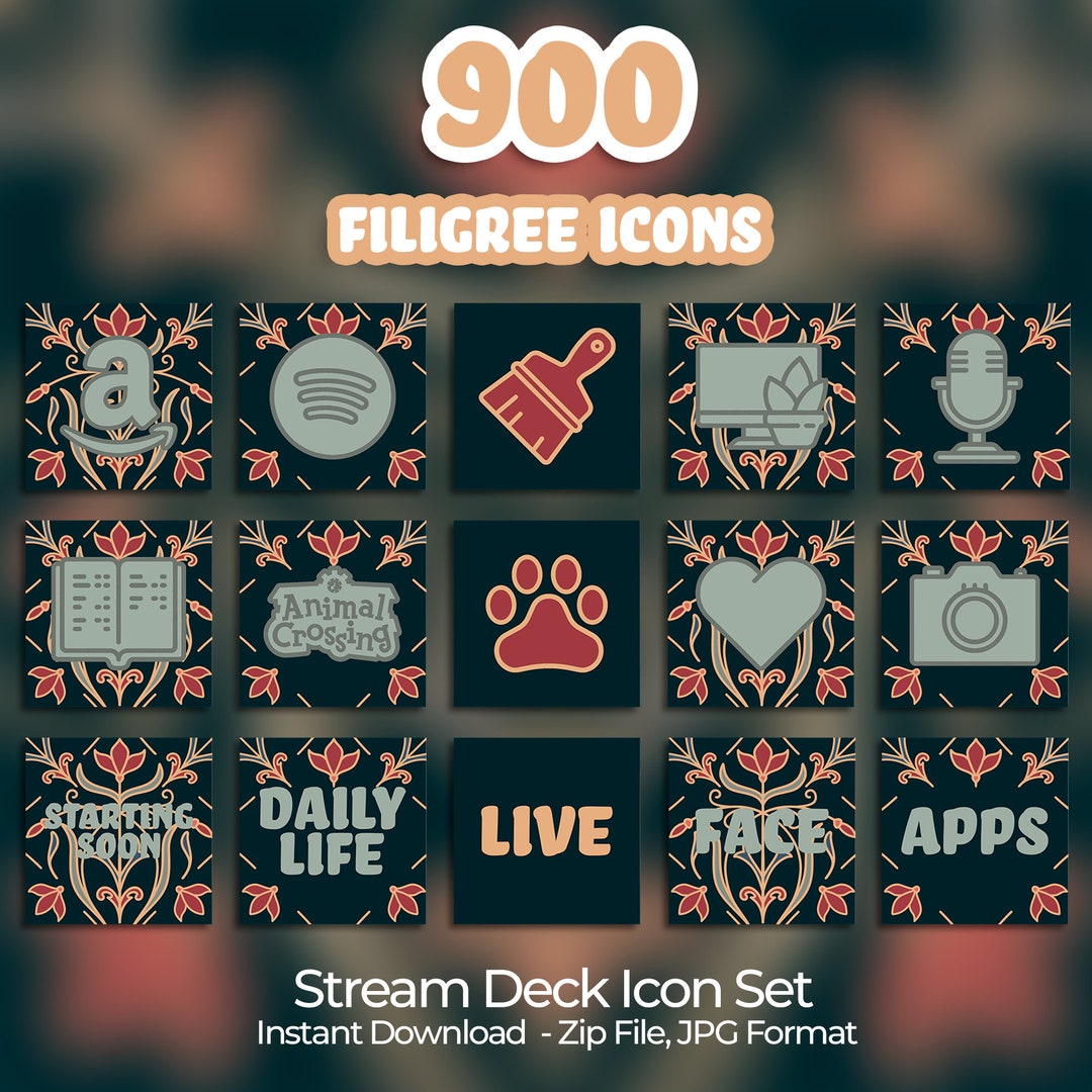 900 Stream Deck Icons | Streamers, Streaming, Twitch | Filigree Icons ...