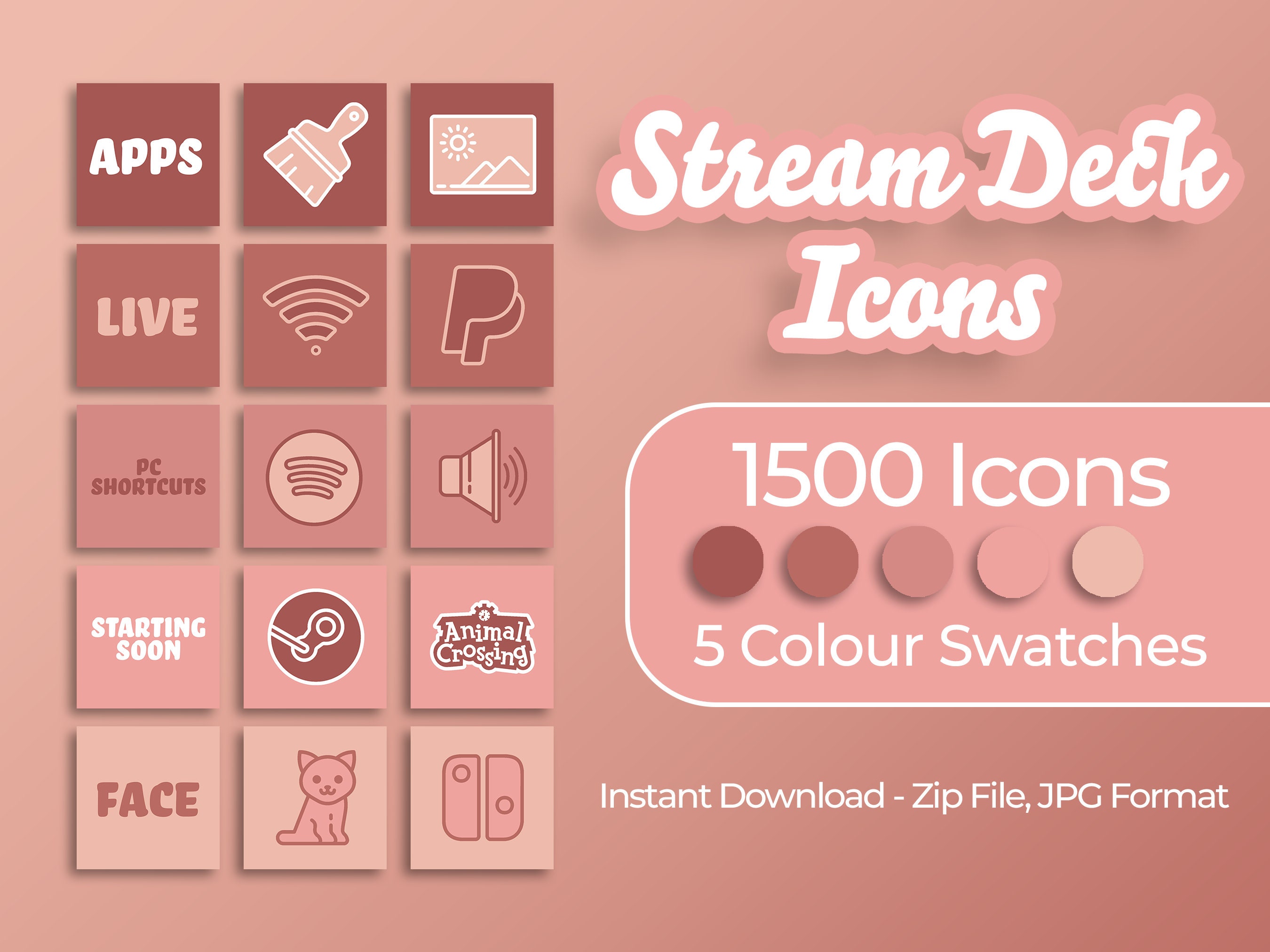 Pink - 1500 Stream Deck Icons | Streamers, Streaming, Twitch - Etsy