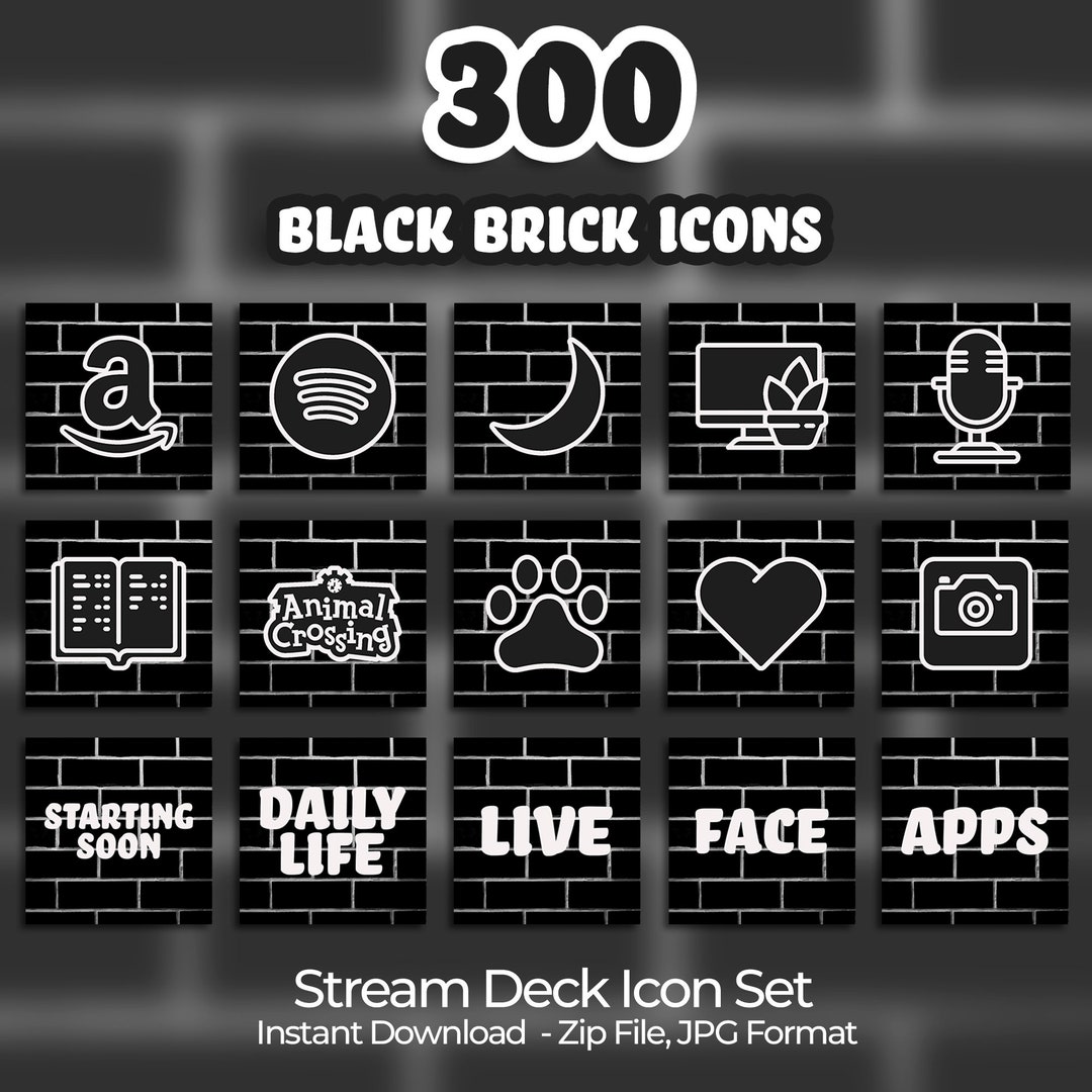 300 Stream Deck Icons | Streamers, Streaming, Twitch | Black Brick ...