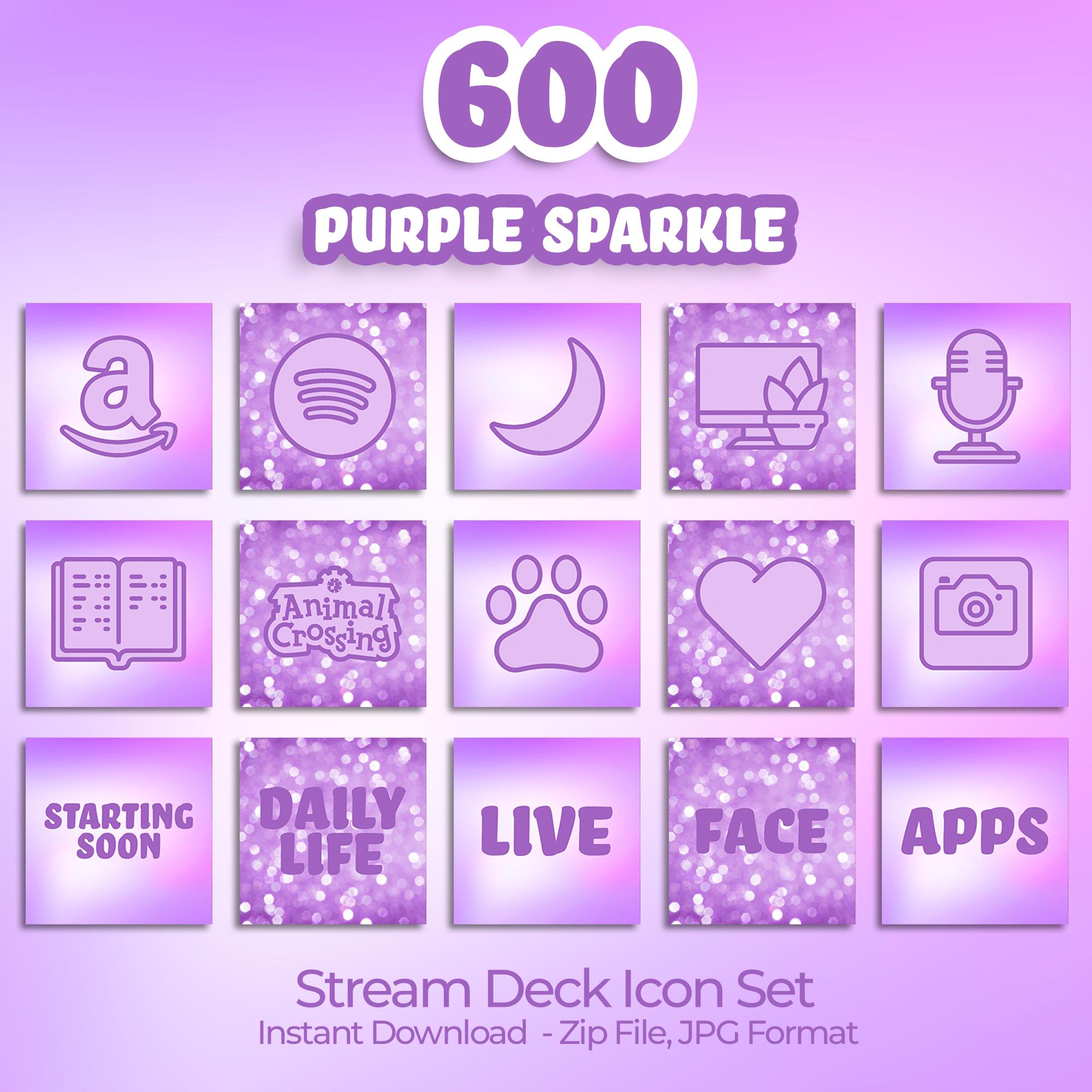 600 Stream Deck Icons | Streamers, Streaming, Twitch | Purple Sparkle ...