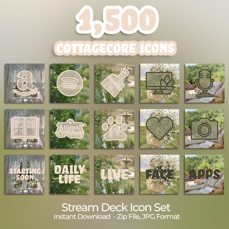 1,500 Stream Deck Icons | Streamers, Streaming, Twitch | Cottagecore - Etsy