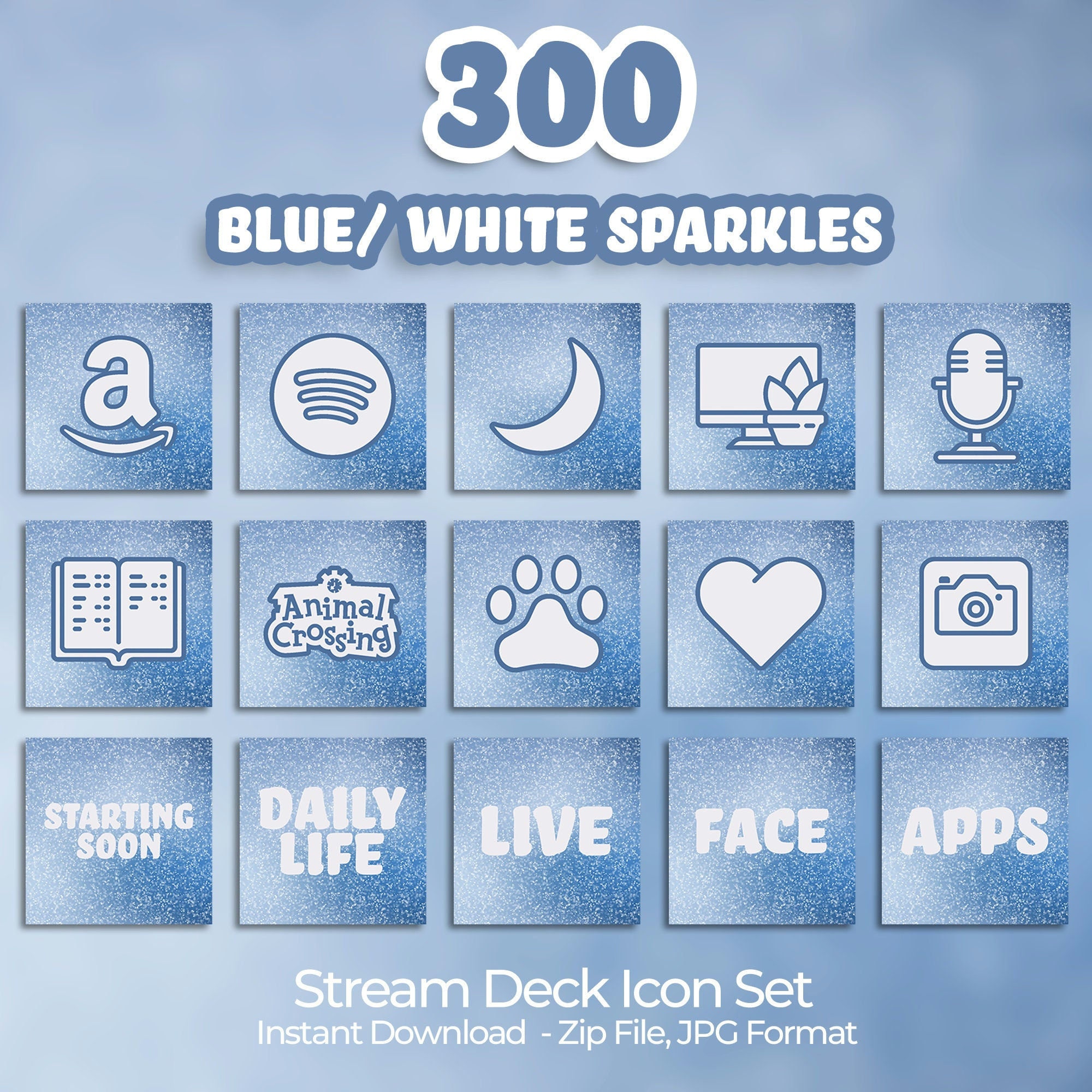300 Stream Deck Icons | Streamers, Streaming, Twitch | Blue/white ...