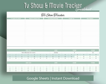 Movie and TV Show Tracker Spreadsheet Template for Google Sheets ...