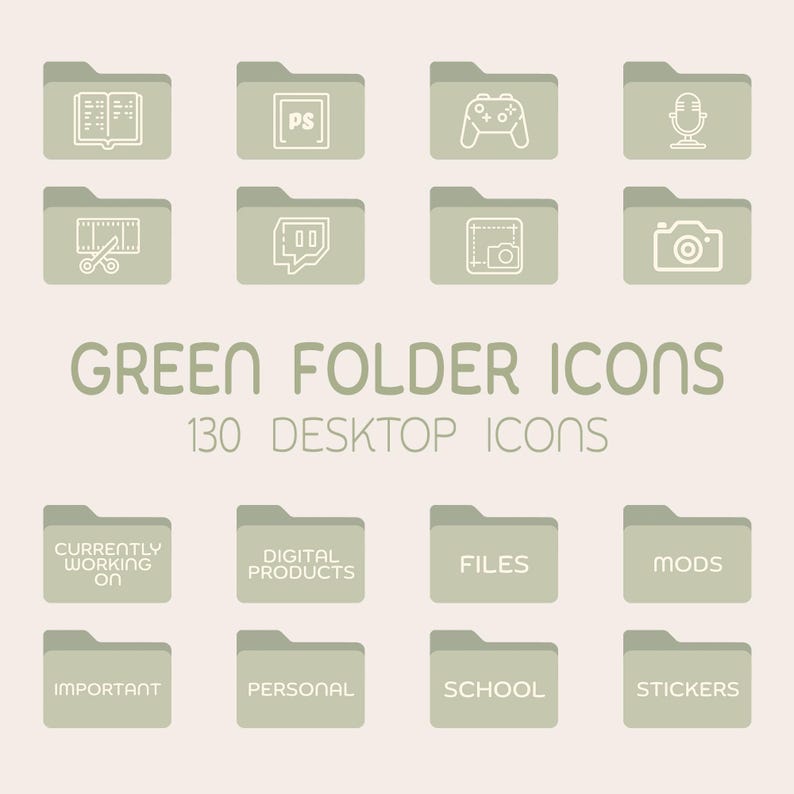 150 Green Folder Icons for Windows and Mac | ICO & PNG | Instant ...