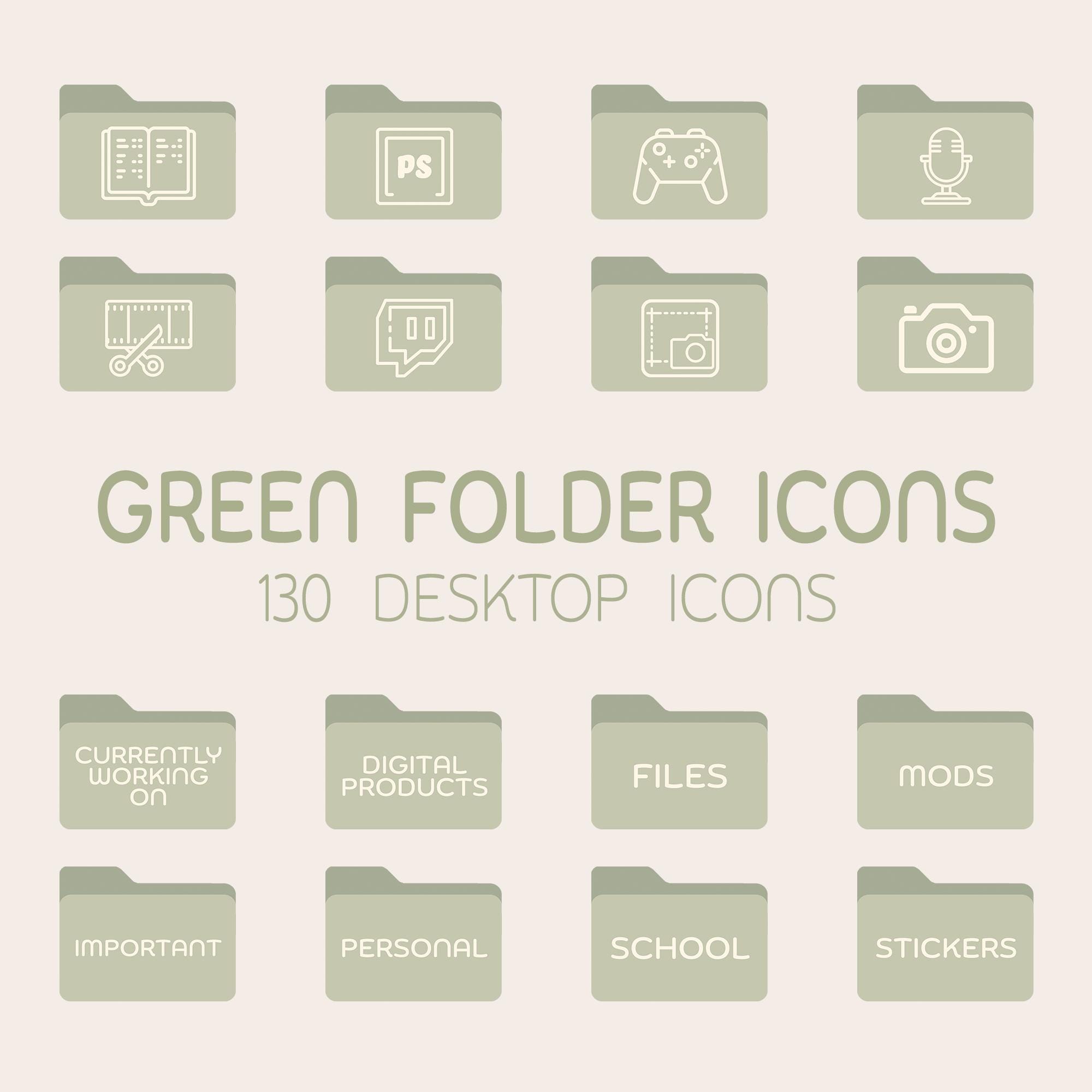 150 Green Folder Icons for Windows and Mac | ICO & PNG | Instant ...