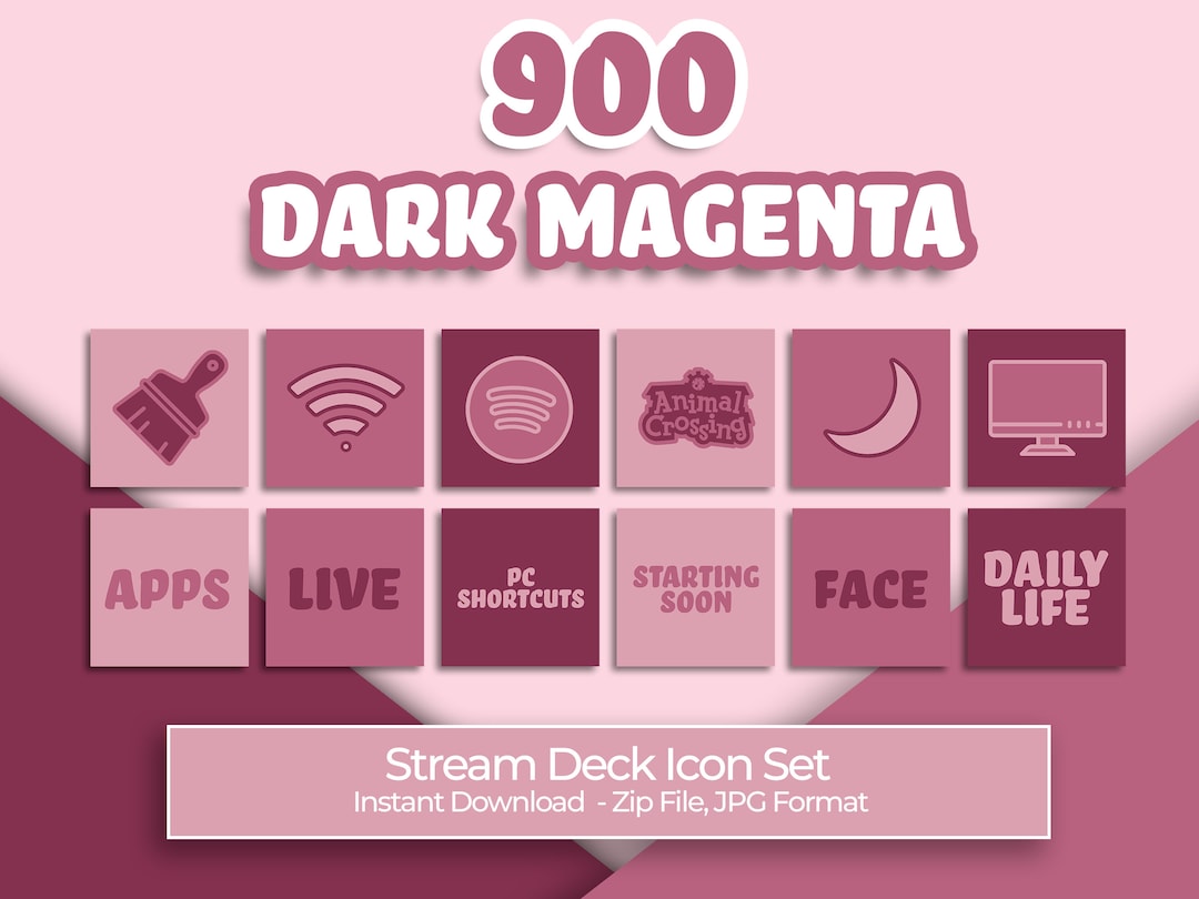Dark Magenta 900 Stream Deck Icons Streamers Streaming - Etsy