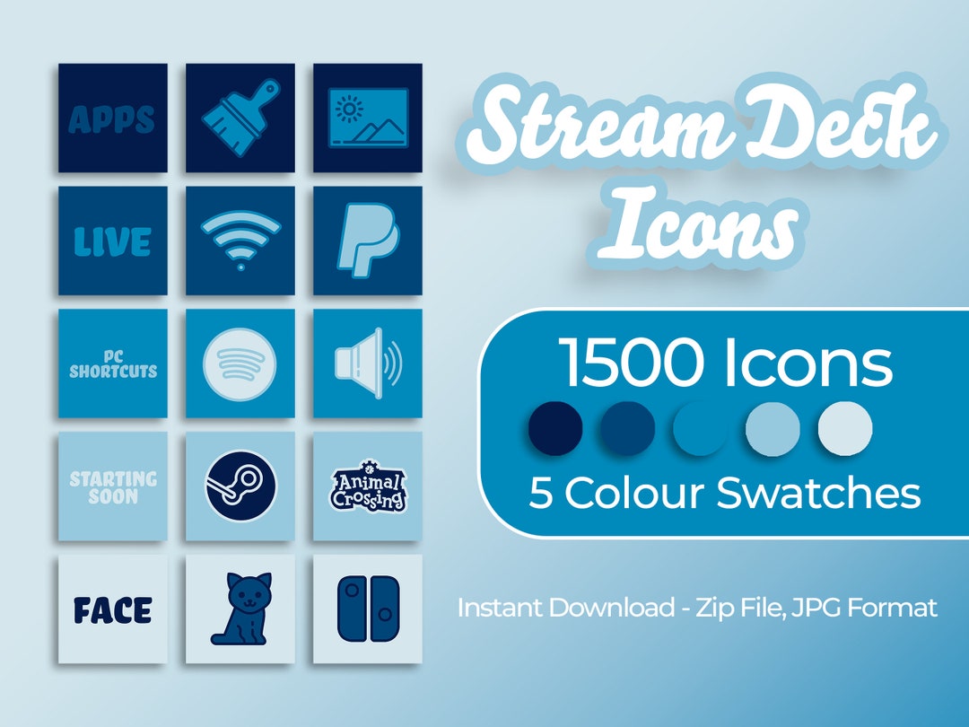 Blue - 1500 Stream Deck Icons | Streamers, Streaming, Twitch - Etsy
