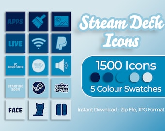 CANDY SKY Stream Deck Icons 100 Blue, Purple, and White Aesthetic Icon ...