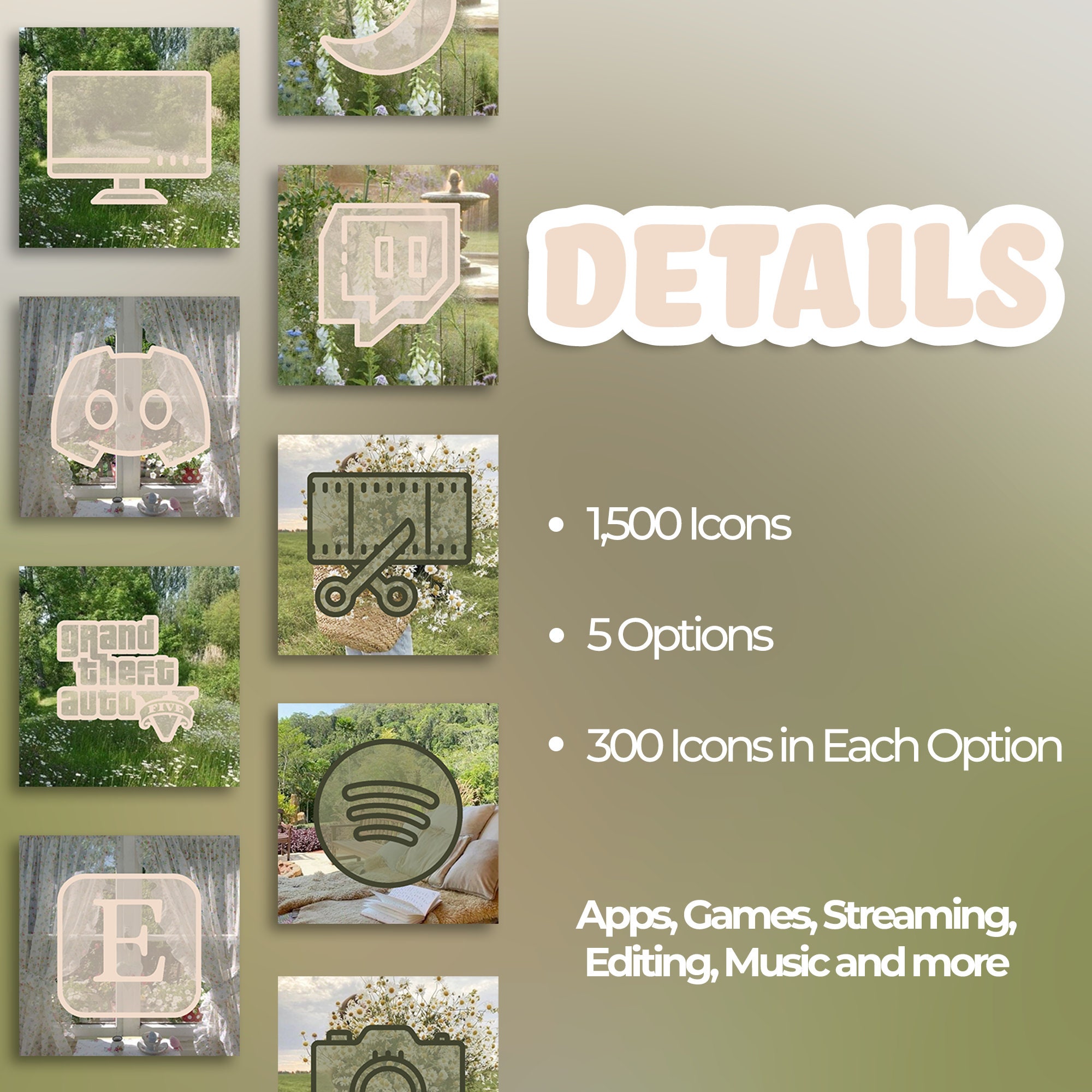 1,500 Stream Deck Icons | Streamers, Streaming, Twitch | Cottagecore - Etsy