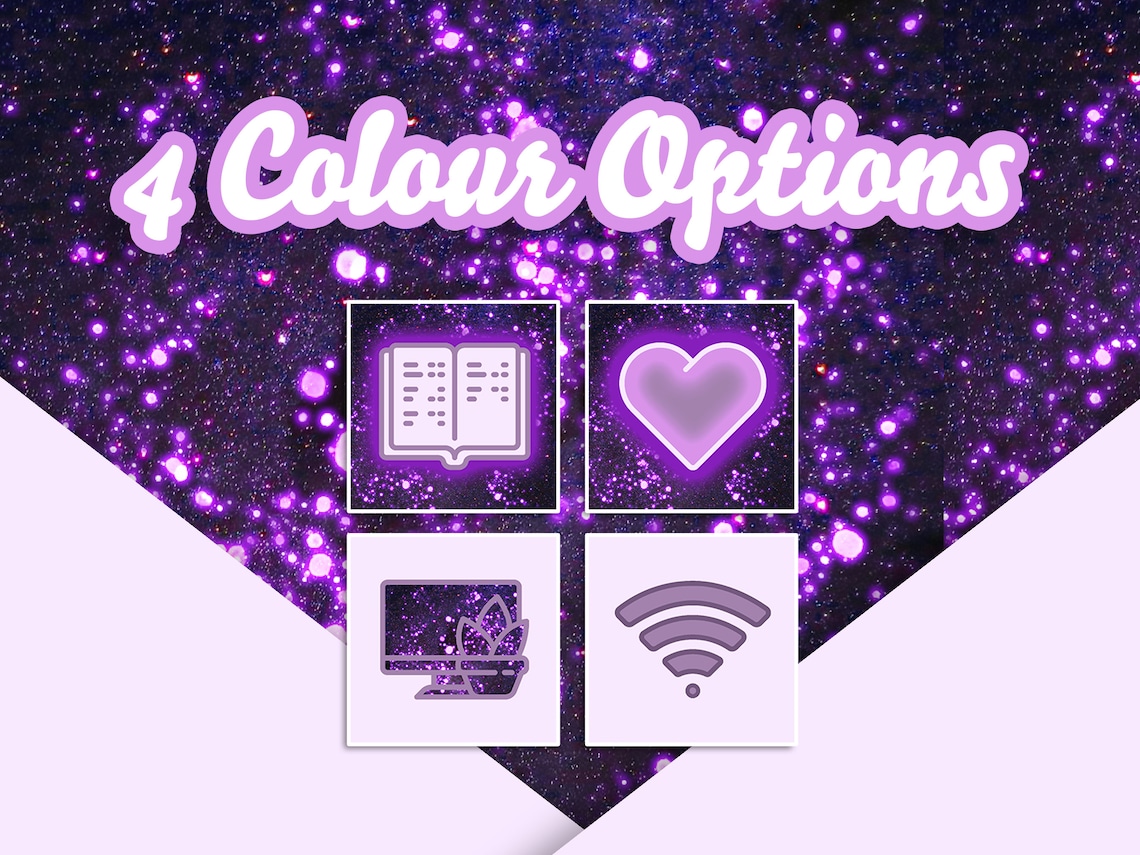 Neon Purple Galaxy - 1,200 Stream Deck Icons | Streamers, Streaming ...