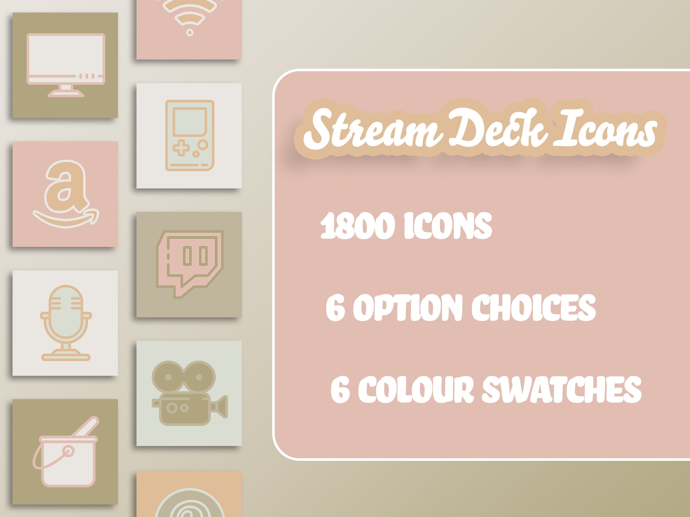 Cottagecore | Green and Pink - 1800 Stream Deck Icons | Streamers ...