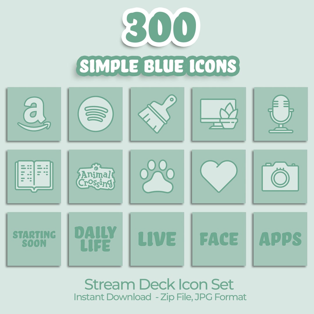 300 Stream Deck Icons | Streamers, Streaming, Twitch | Simple Blue - Etsy