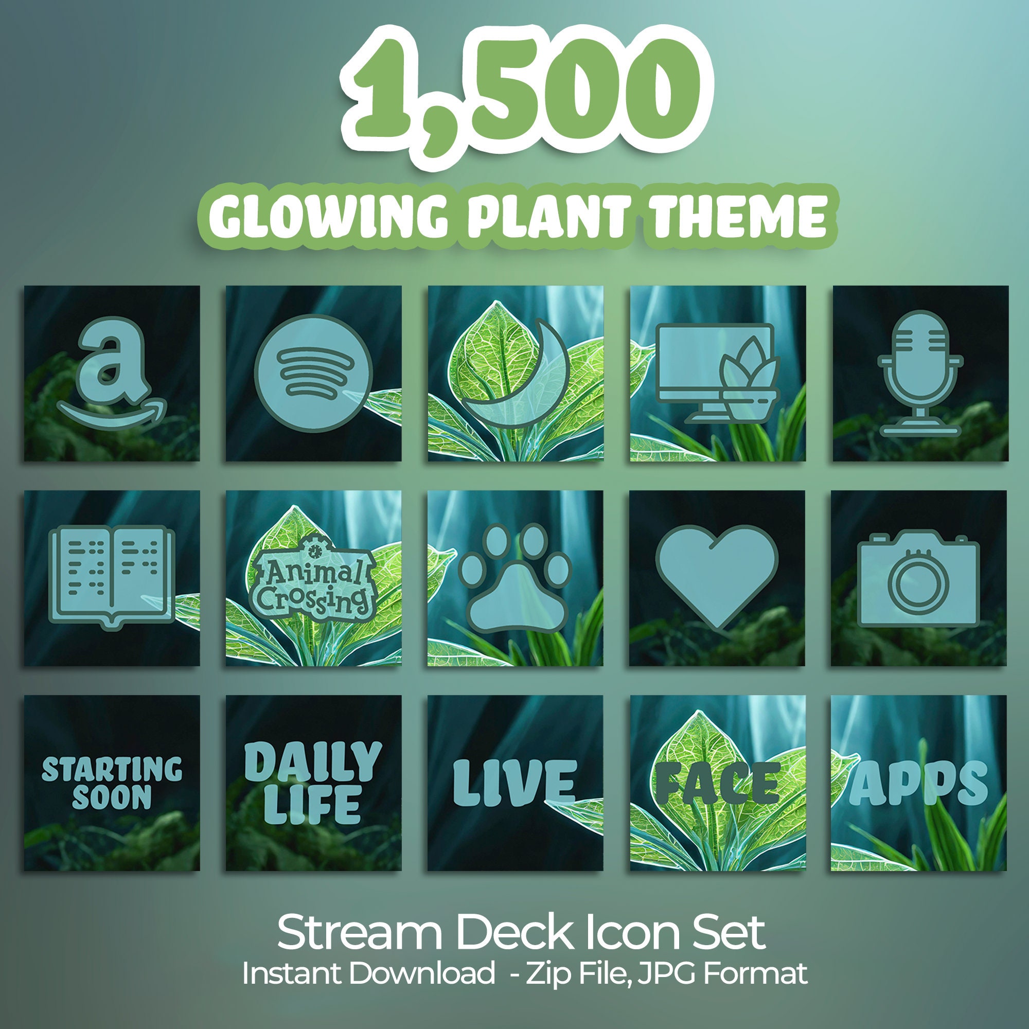 1,500 Stream Deck Icons | Streamers, Streaming, Twitch | Glowing Plant ...