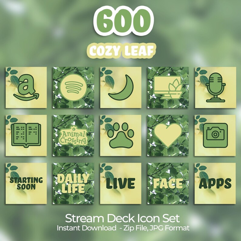 600 Stream Deck Icons | Streamers, Streaming, Twitch | Cozy Leaf Icons - Etsy
