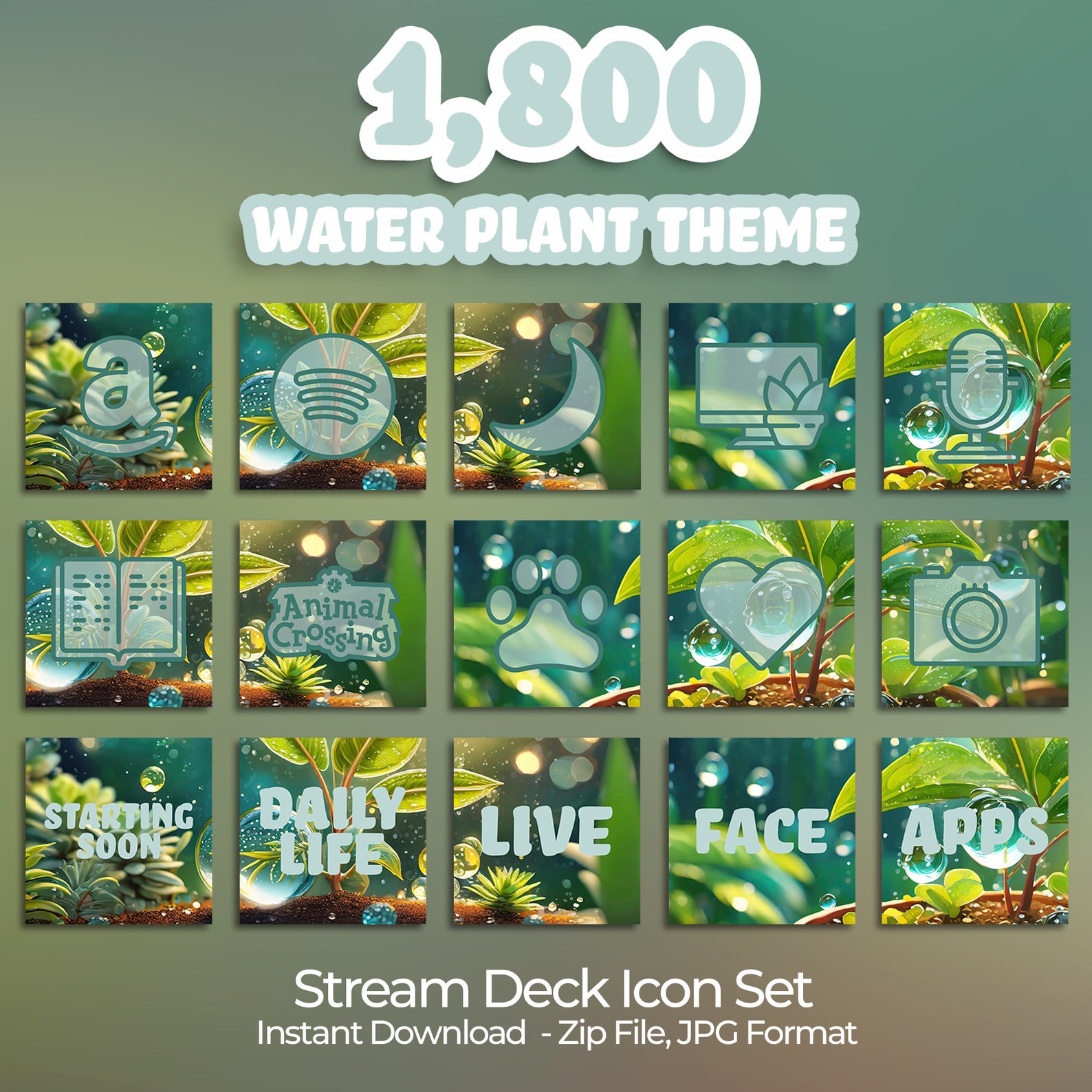 1,800 Stream Deck Icons | Streamers, Streaming, Twitch | Water Plant ...