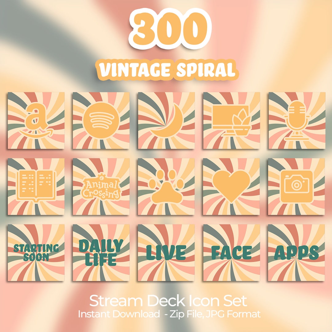 300 Stream Deck Icons | Streamers, Streaming, Twitch | Vintage Spiral ...