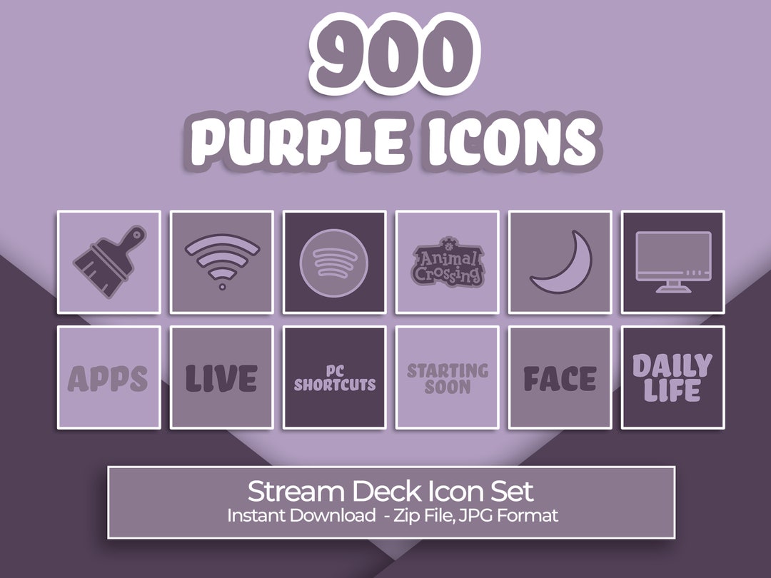 Purple Icons - 900 Stream Deck Icons | Streamers, Streaming, Twitch - Etsy