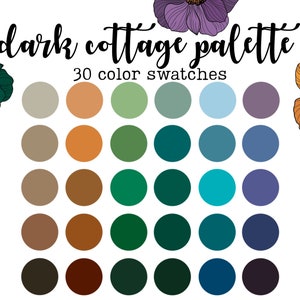 Dark Cottage Core Color Palette Set of 30 Color Swatches - Etsy