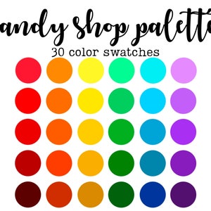 Candy Shop Color Palette Set of 30 Color Swatches - Etsy