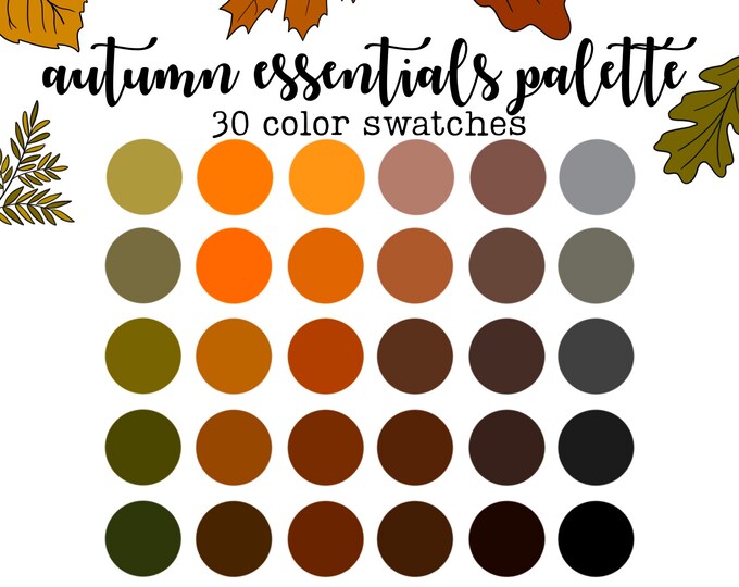 Autumn Essentials Color Palette - Set of 30 Color Swatches - Etsy