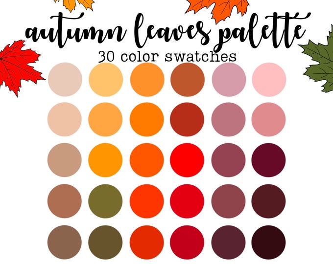 Autumn Leaves Color Palette - Set of 30 Color Swatches - Etsy