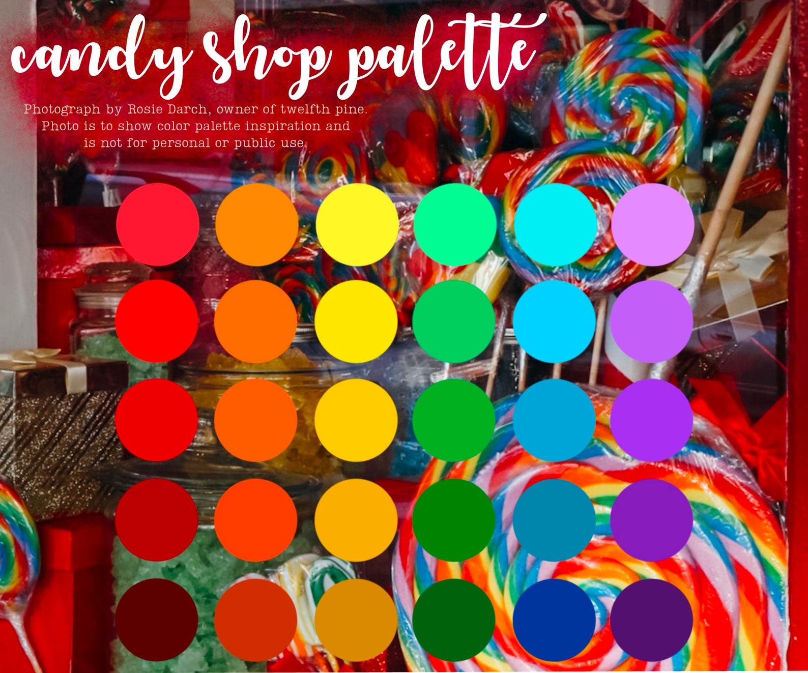 Candy Shop Color Palette Set of 30 Color Swatches - Etsy