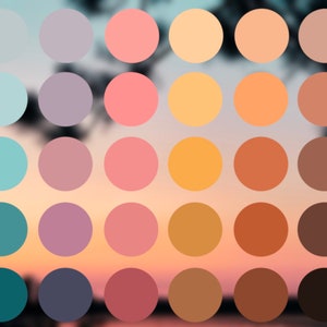 Sunrise Color Palette Set of 30 Color Swatches - Etsy