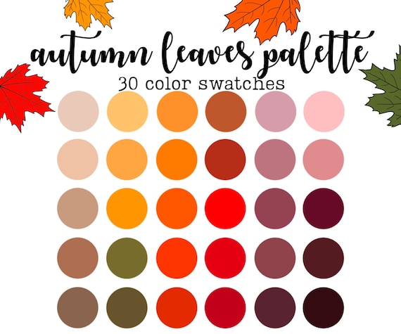 Autumn Leaves Color Palette Set of 30 Color Swatches - Etsy