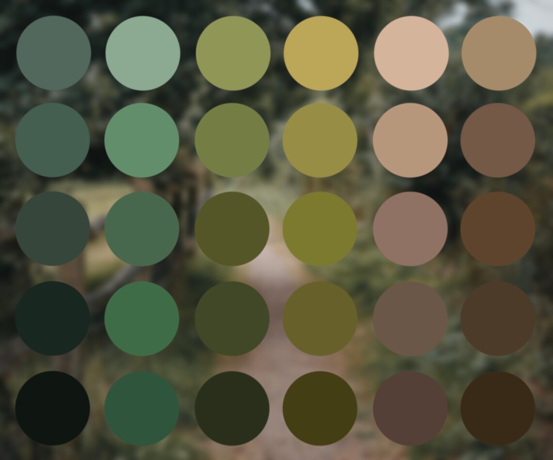 Soft Earthtones Color Palette Set of 30 Color Swatches - Etsy