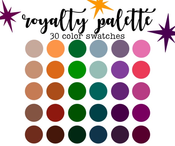 Royalty Color Palette Set of 30 Color Swatches - Etsy Australia
