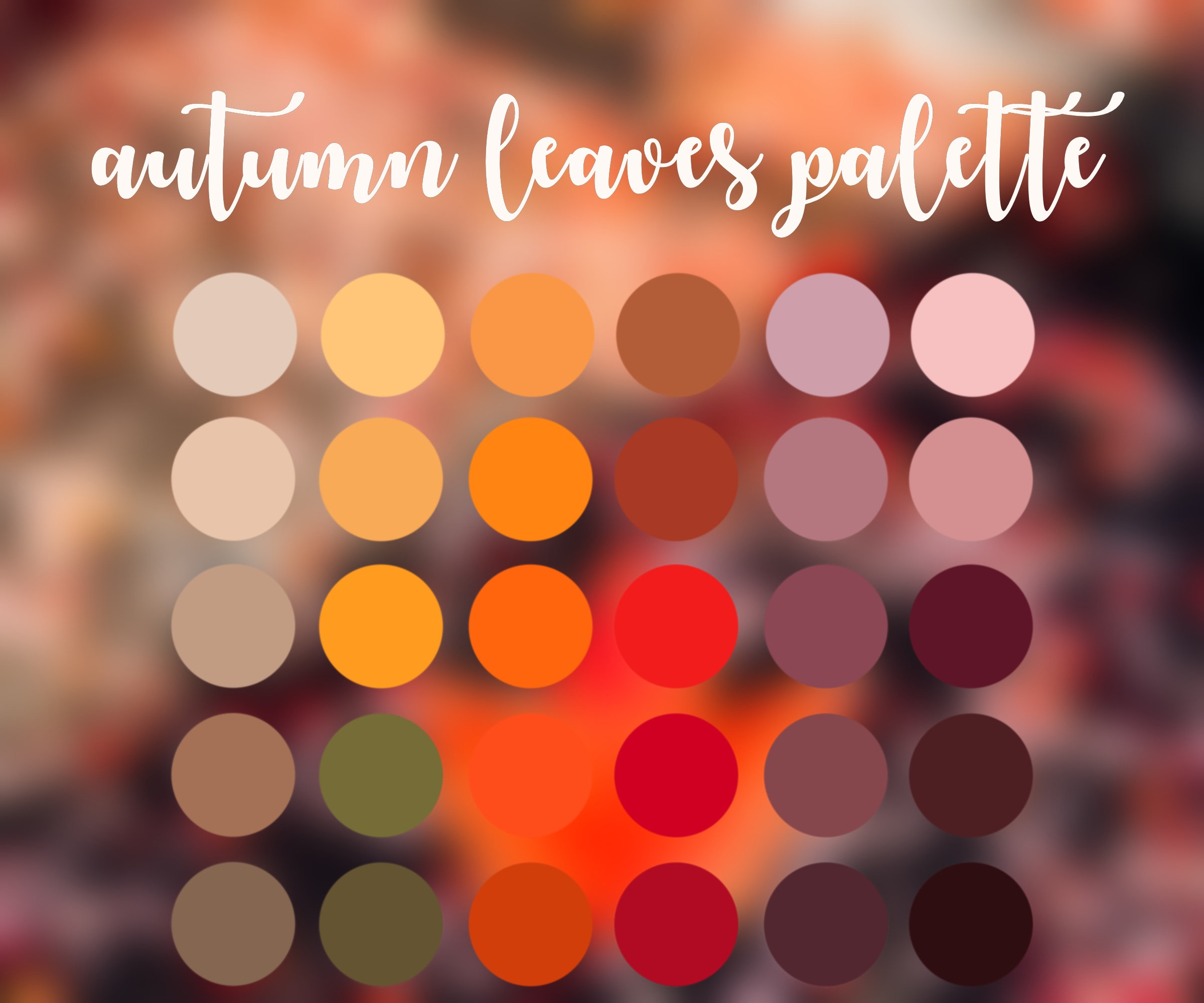 Autumn Leaves Color Palette Set of 30 Color Swatches - Etsy