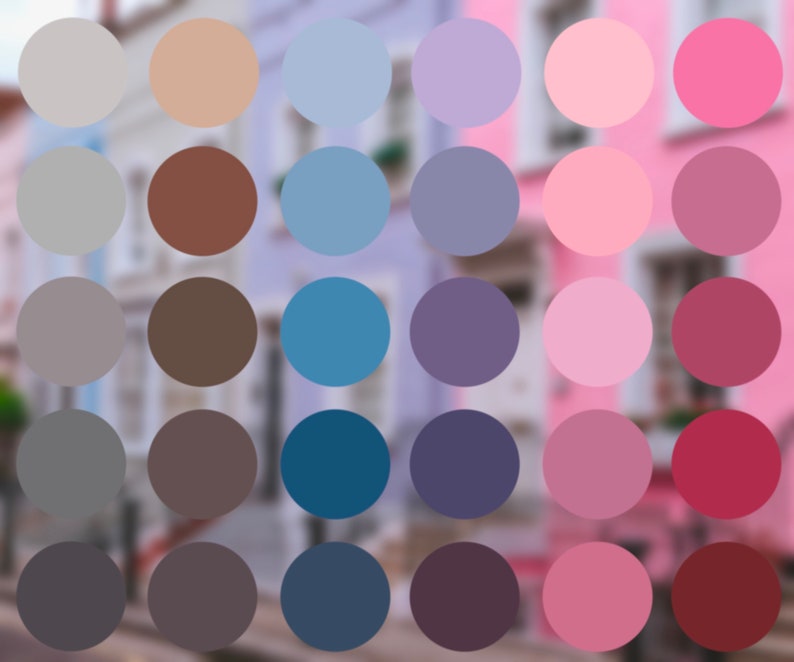 Pastel London Color Palette Set of 30 Color Swatches - Etsy