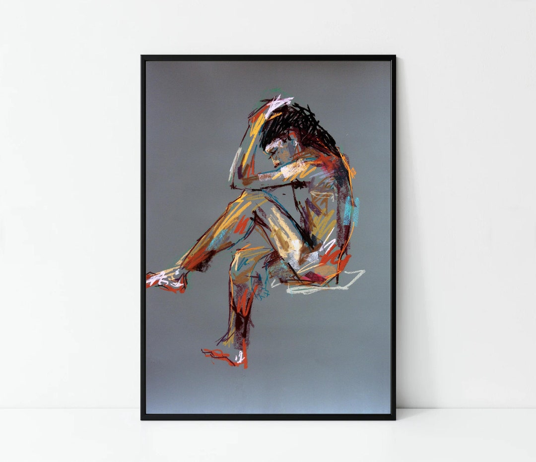 Gestural Figure Drawing - Expressive Line Art - Contemporary Colourful ...