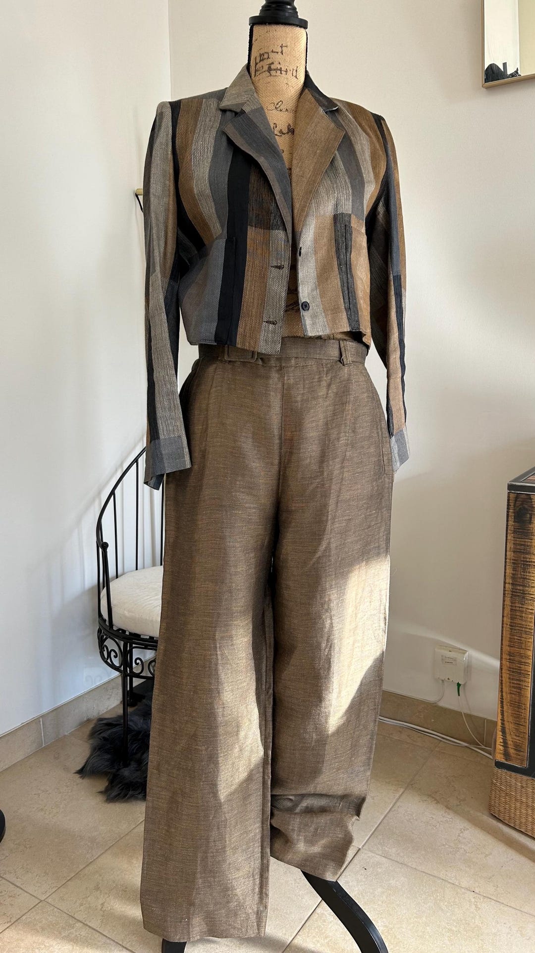Vintage Set Jean Claude 80s Linen and Cotton Made in France Size 40 - Etsy