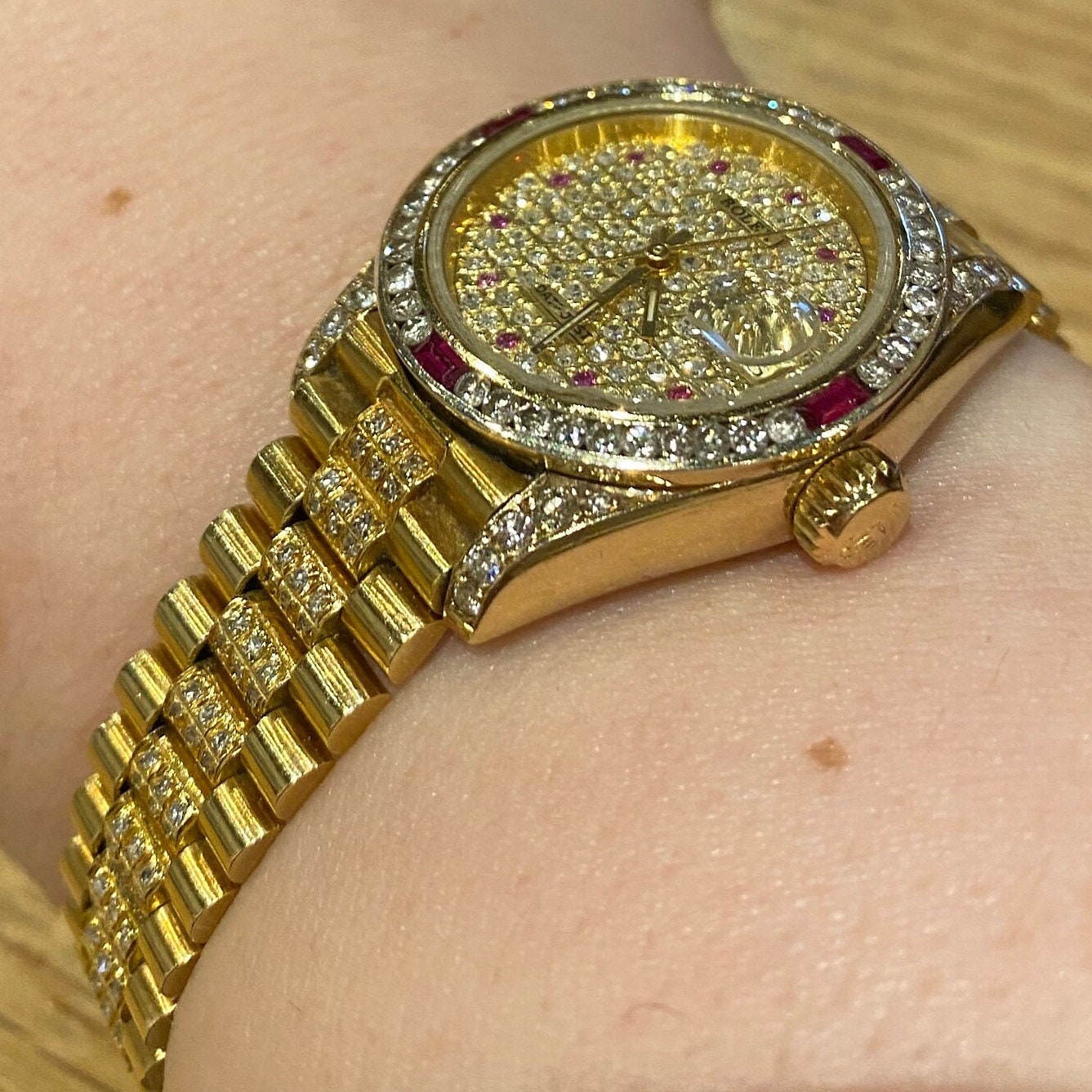 Vintage 1989 Rolex Ladies' Watch 18k Gold, Studded With Diamonds and ...