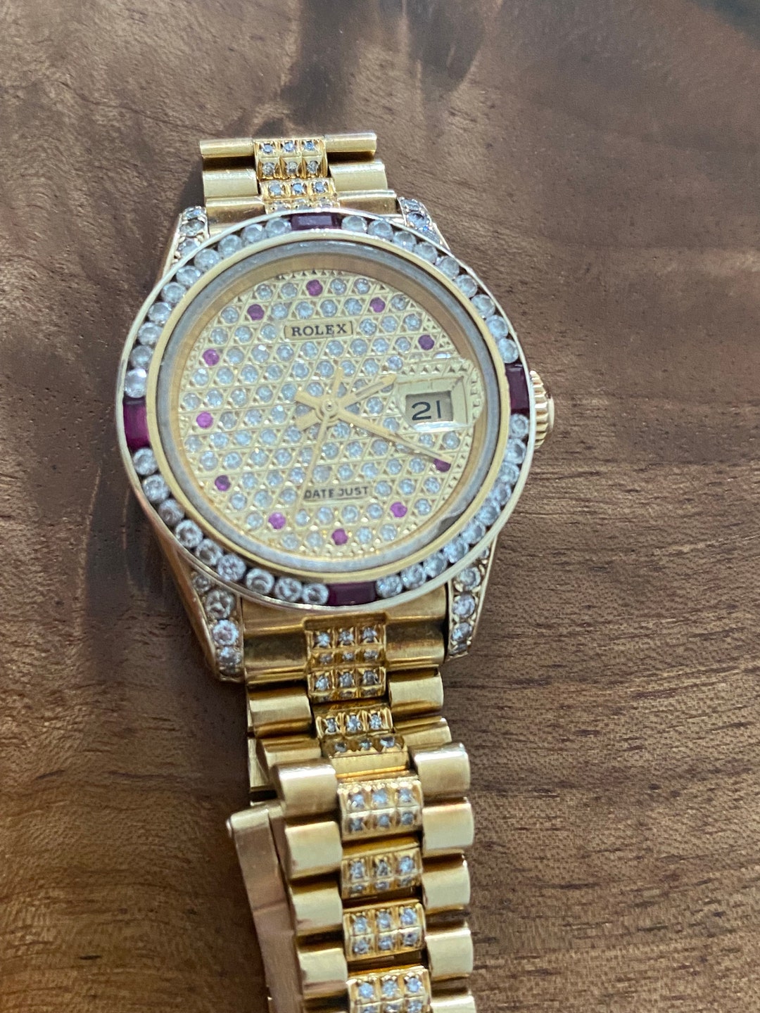 Vintage 1989 Rolex Ladies' Watch 18k Gold, Studded With Diamonds and ...