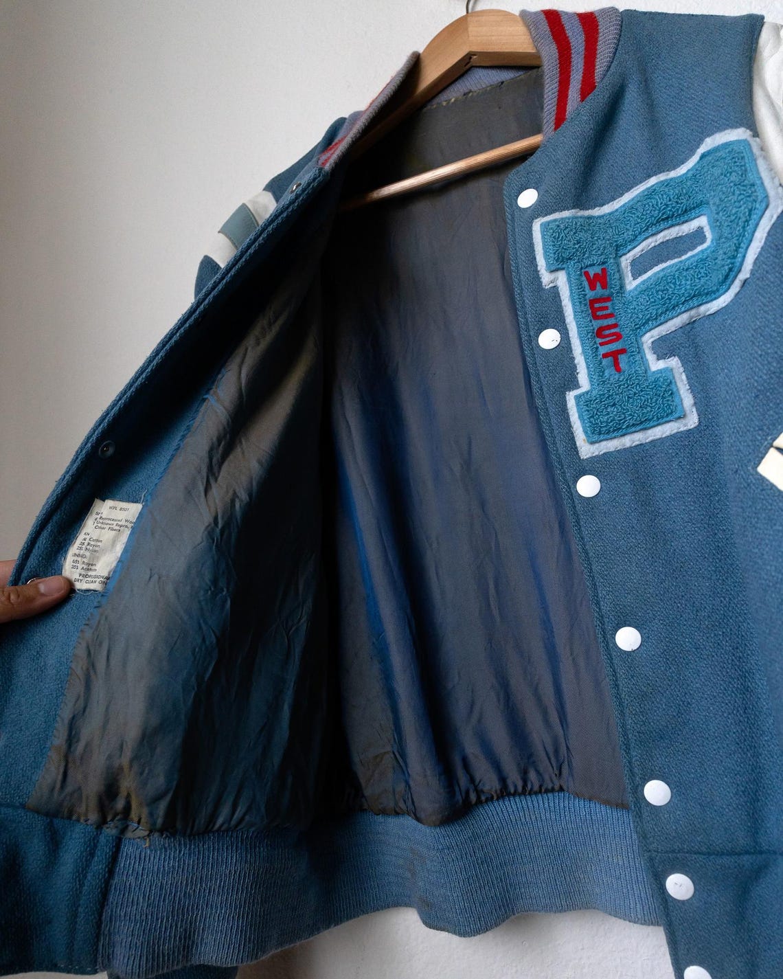 80s Vintage P Letterman Wool Football Varsity Jacket Blue - Etsy
