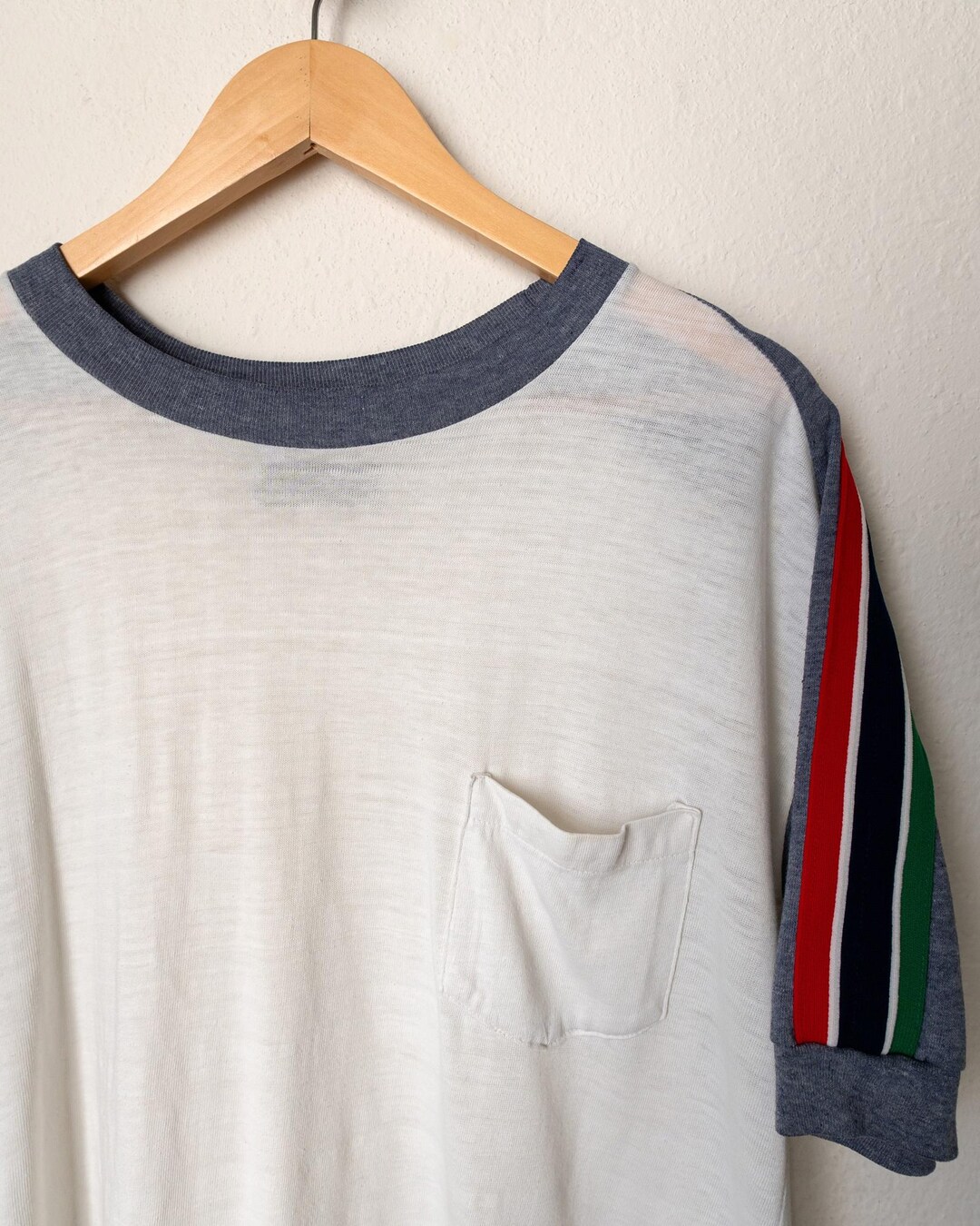 1970s Vintage Jockey Man in Motion Striped Sleeves Boxy Threadbare ...