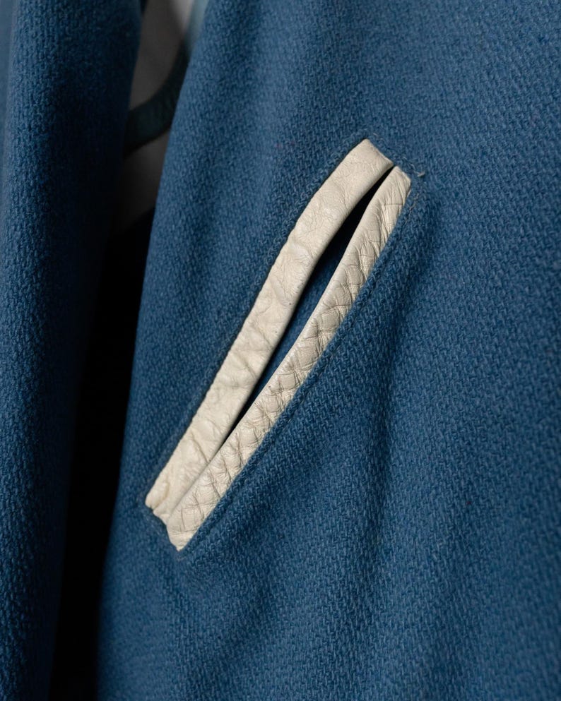 80s Vintage P Letterman Wool Football Varsity Jacket Blue - Etsy
