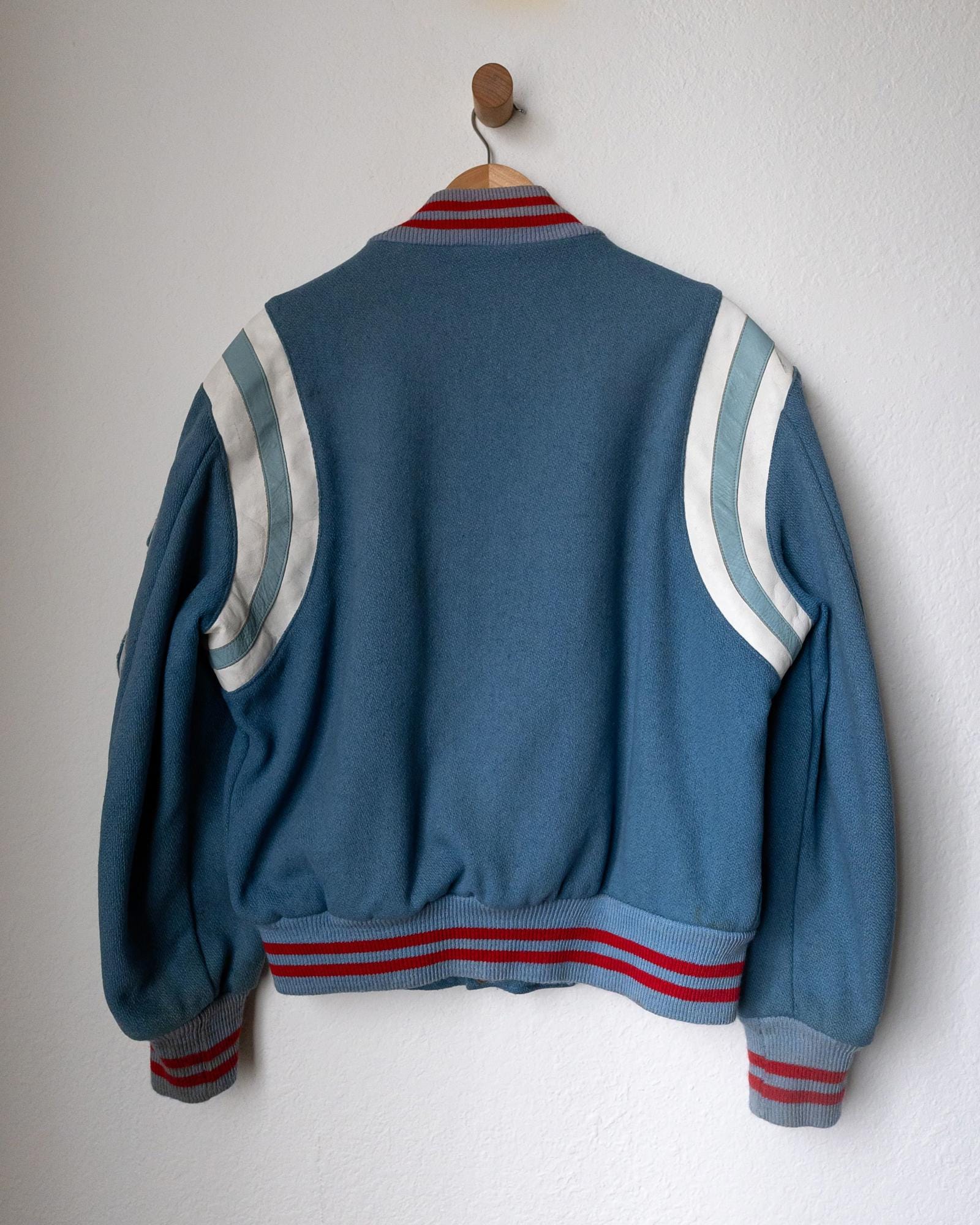 80s Vintage P Letterman Wool Football Varsity Jacket Blue - Etsy