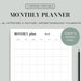 Undated Monthly Planner Printable Monthly Calendar Printable - Etsy
