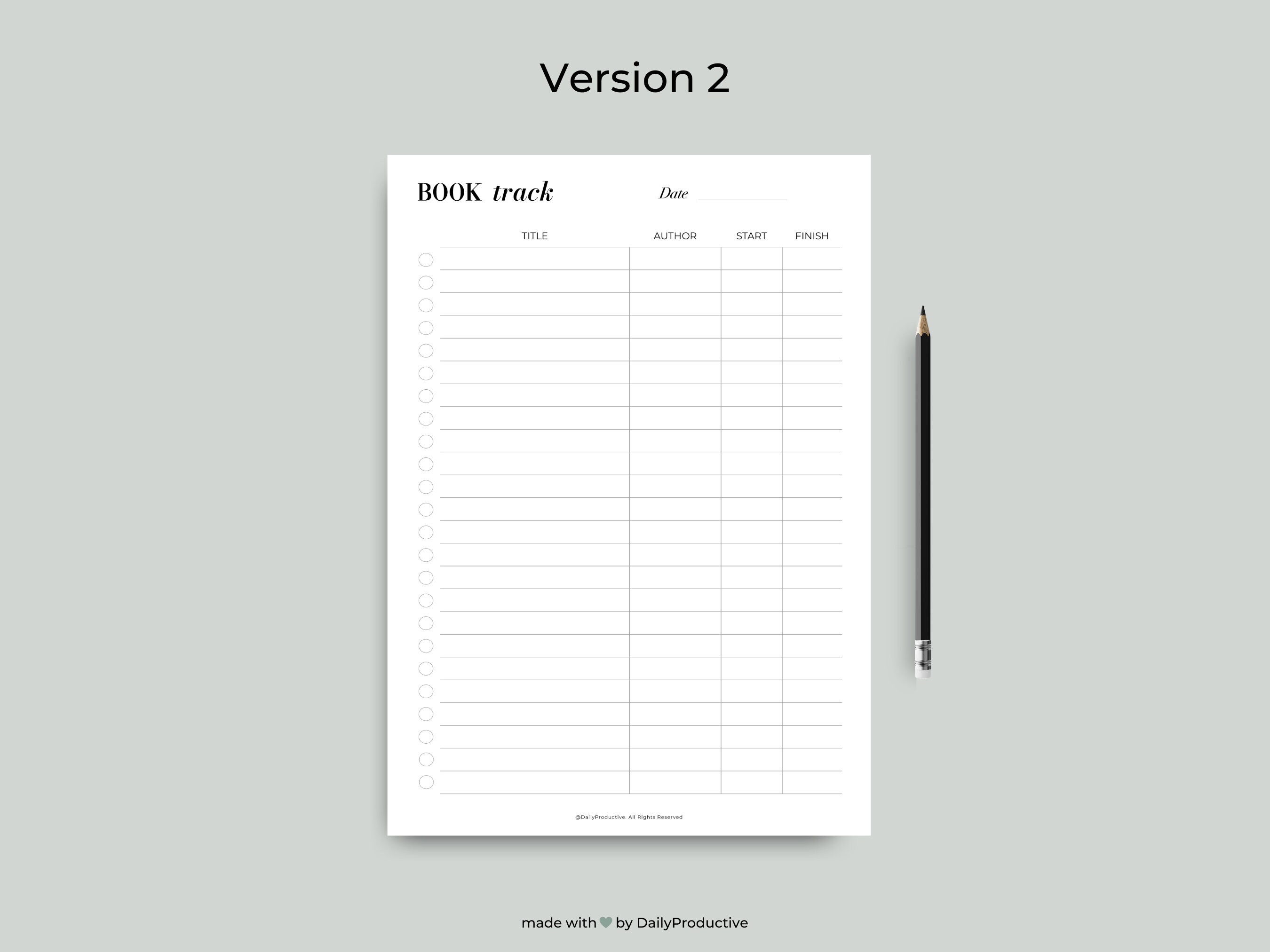 Book Tracker Printable, Reading Log, Book Tracker Journal, Instant ...